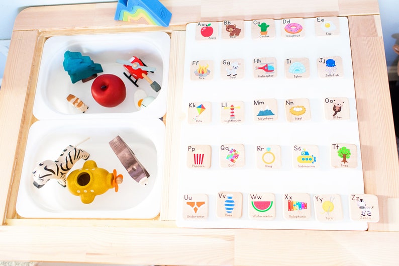Wooden Alphabet Flash Cards: Montessori ABC Learning Toy - Etsy
