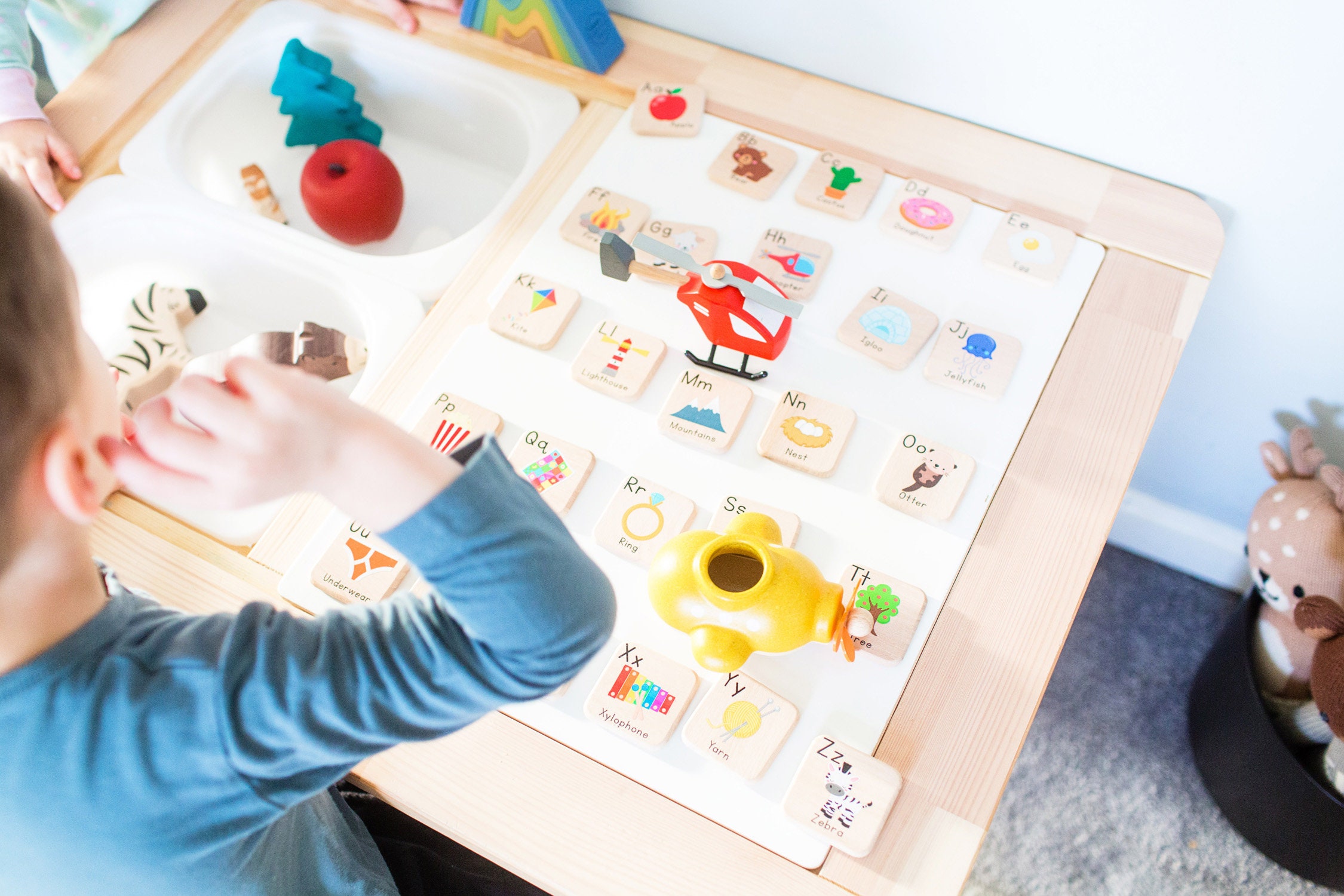 Wooden Alphabet Flash Cards: Montessori ABC Learning Toy - Etsy