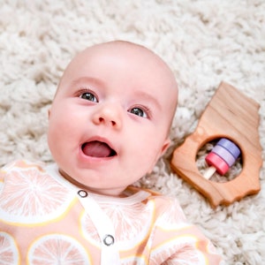 GEORGIA State Baby Rattle™ - Modern Wooden Baby Toy - Organic Custom ...