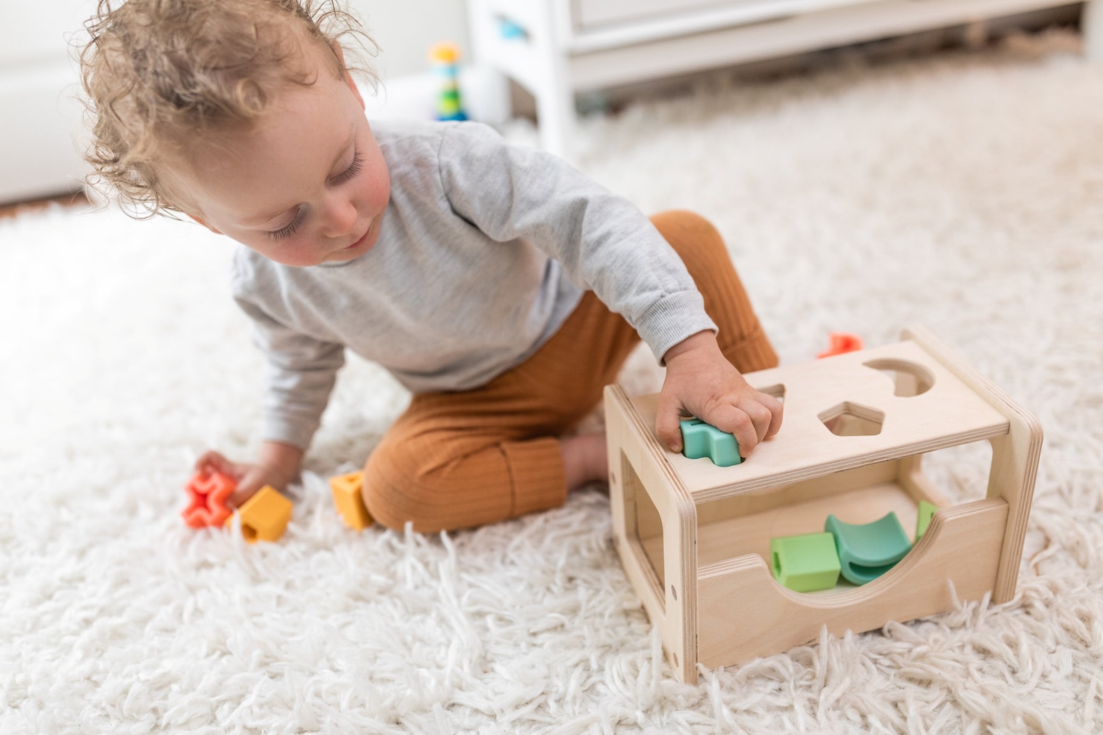 Wooden Shape Sorter Montessori Inspired Sorting Toy for - Etsy