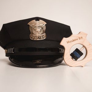 Police Shield Shaped Wooden Rattle - Organic, Natural, Baby Toy ...