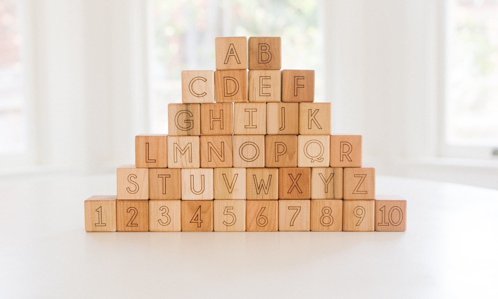 Deluxe ABC 123 Wooden Blocks Wooden Toy Blocks Building Blocks Wood ...