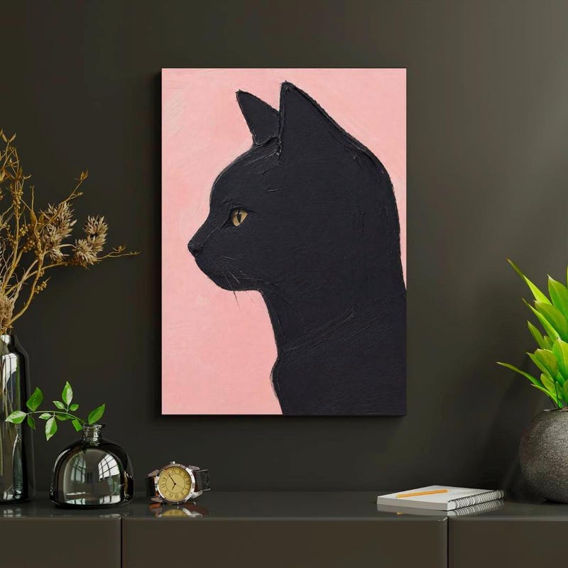 Black Cat Pastel Art - Etsy