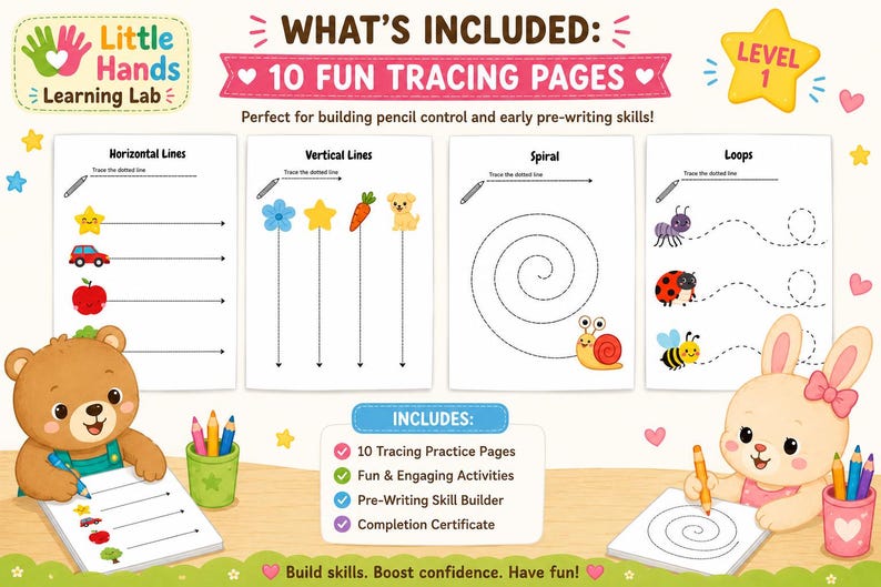 Preschool Tracing Workbook | Pre-writing Activities for Ages 2-4 ...