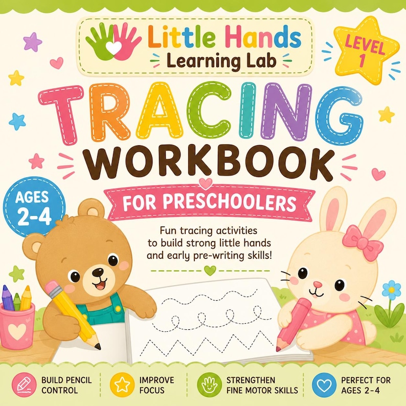 Preschool Tracing Workbook | Pre-writing Activities for Ages 2-4 ...