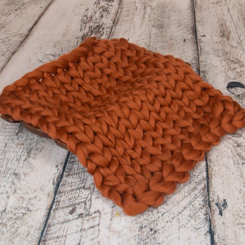 Knit Rust Blanket - Etsy