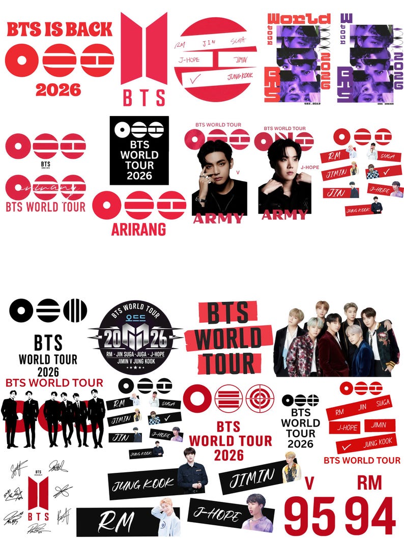 Kpop World Tour 2026 Mega Bundle (png, Pdf, Svg) Fan Art Designs, Kpop ...