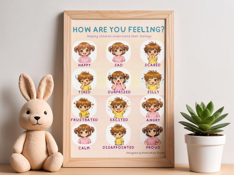 Girls Boys Feelings Chart | 12 Emotions Poster | A4 Printable | Autism ...