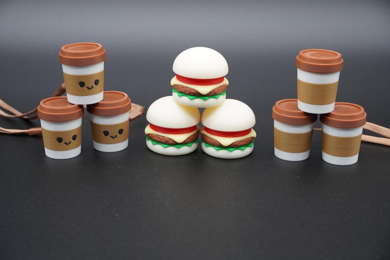 Burger / Coffee Cup / Milk Clicker 3D - Etsy