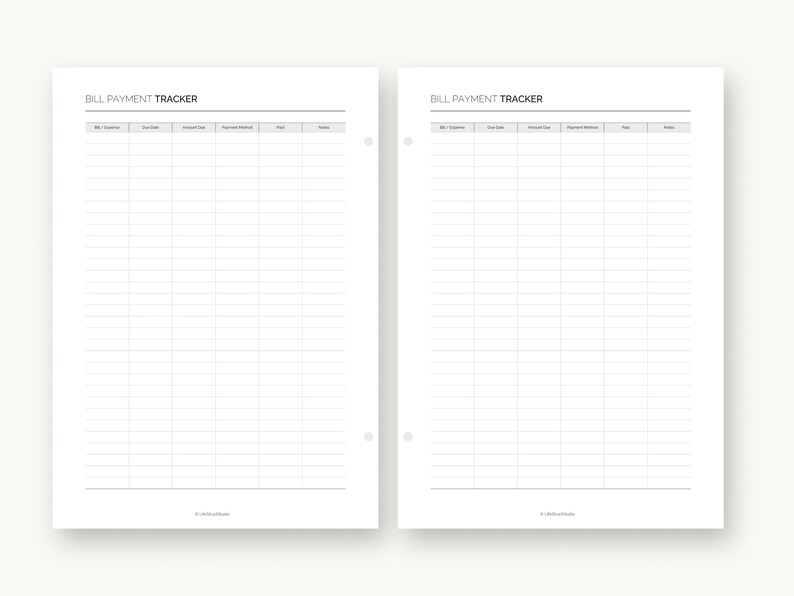 Never Miss a Bill Again — Monthly Bill & Expenses Tracker | Payment Log ...