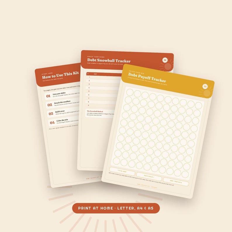 Debt Payoff Tracker Printable, Debt Snowball Tracker, Debt Free ...
