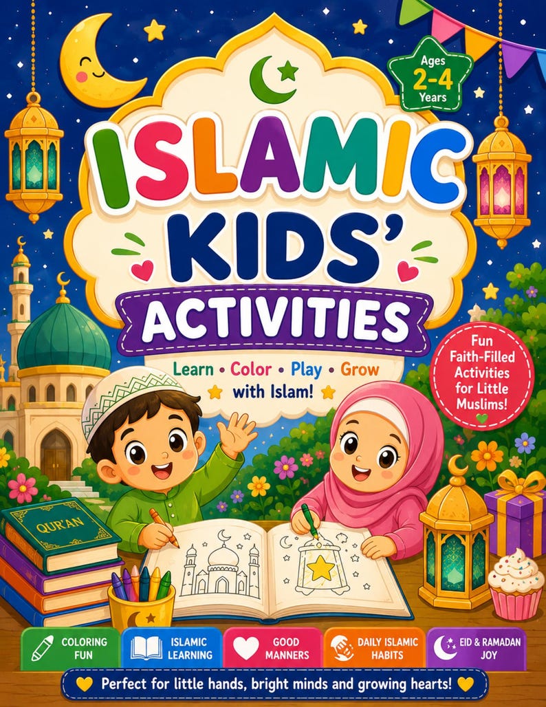 Islamic Kids Activity Book | Good Manners Learning Pages (digital ...