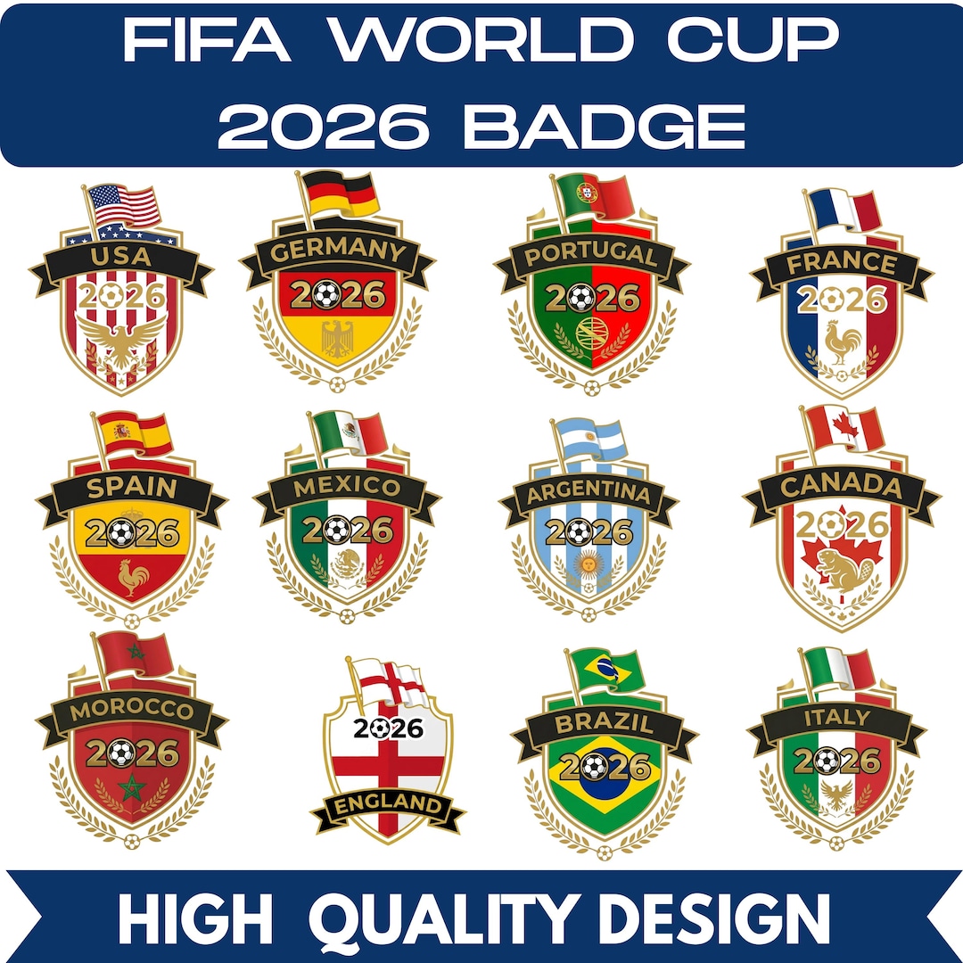 World Cup 2026 Soccer Team Crests PNG Bundle (digital Download) - Etsy