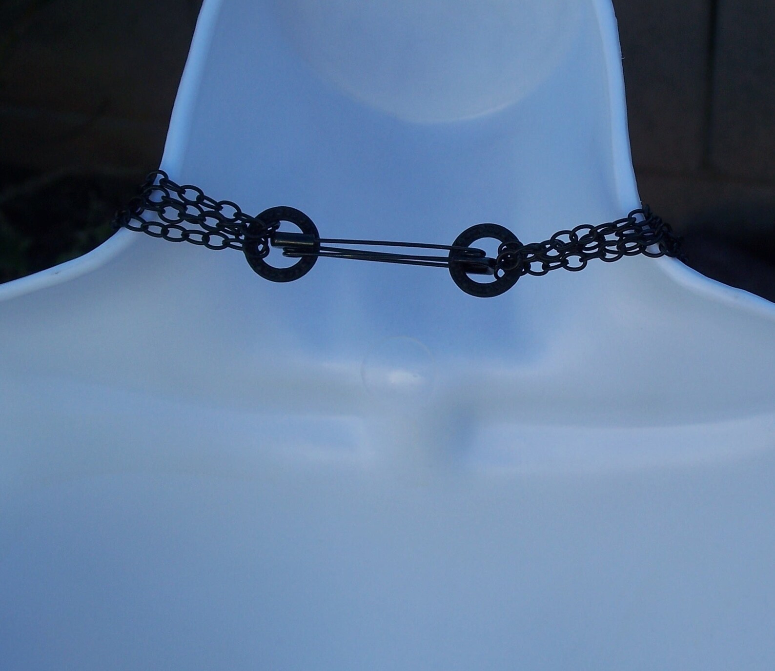 Handmade Red Beaded Goth Necklace With Black Chains - Etsy