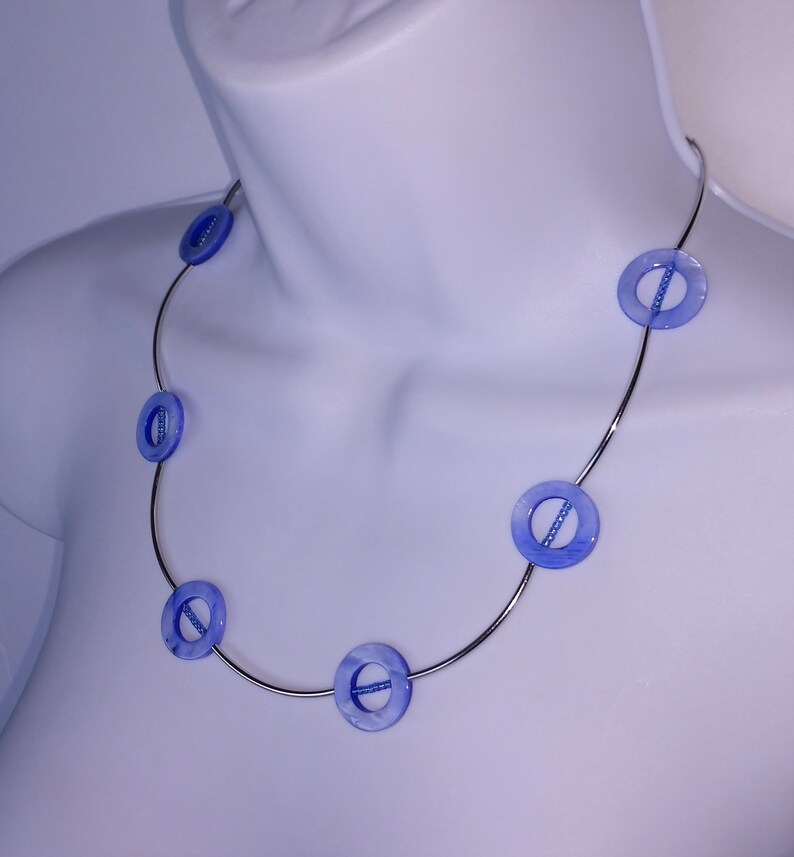 Periwinkle Necklace Lavender Blue Shell Necklace Silver - Etsy