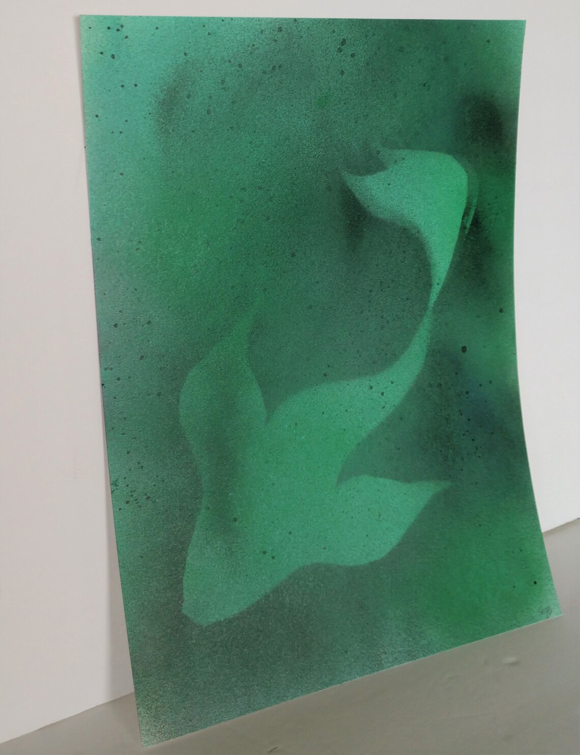 Green Koi Fish Painting , Abstract Midorigoi Koi Art , Butterfly Koi ...