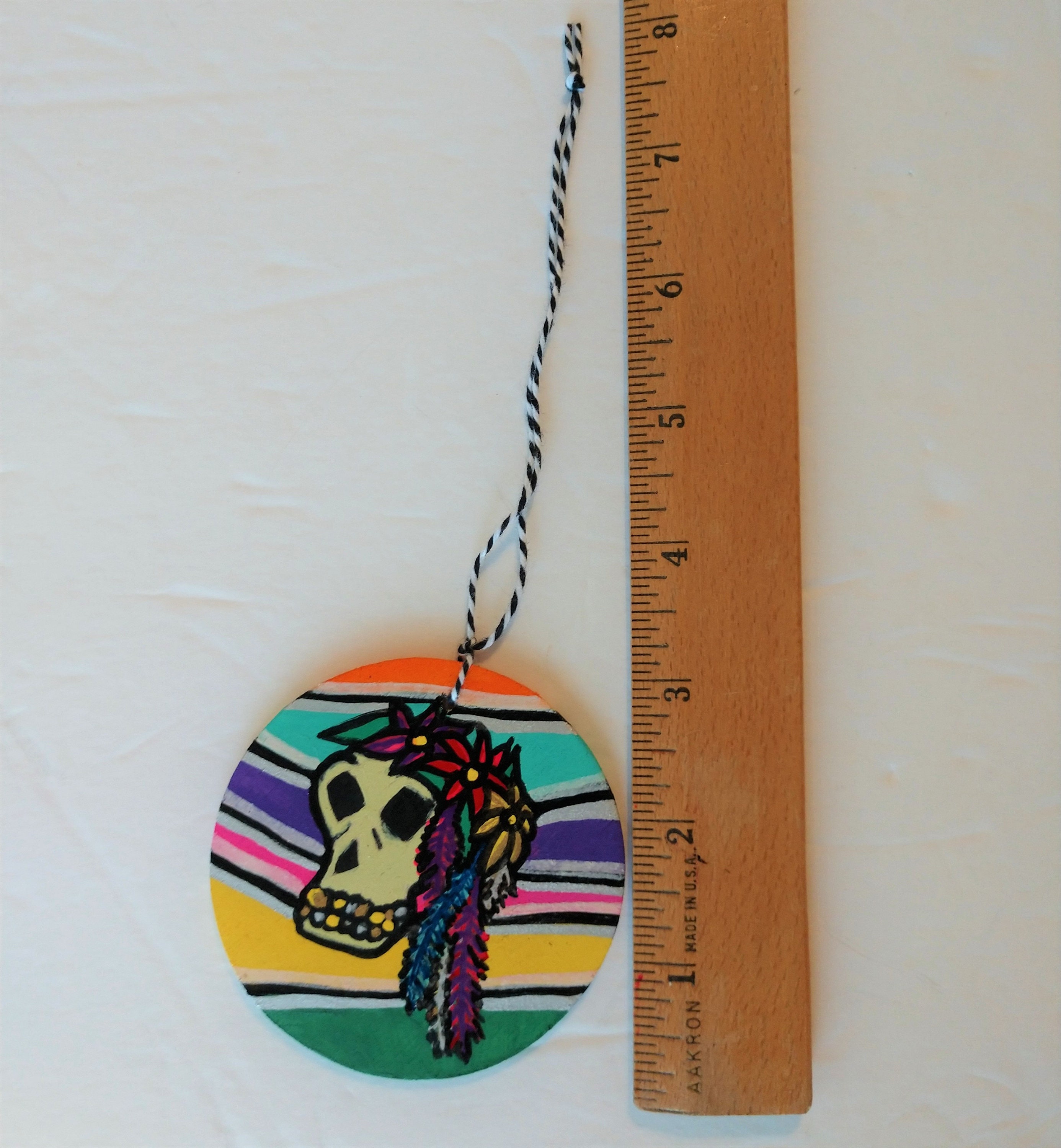 Hand Painted Skull Ornament, Dia De Los Muertos Decoration - Etsy