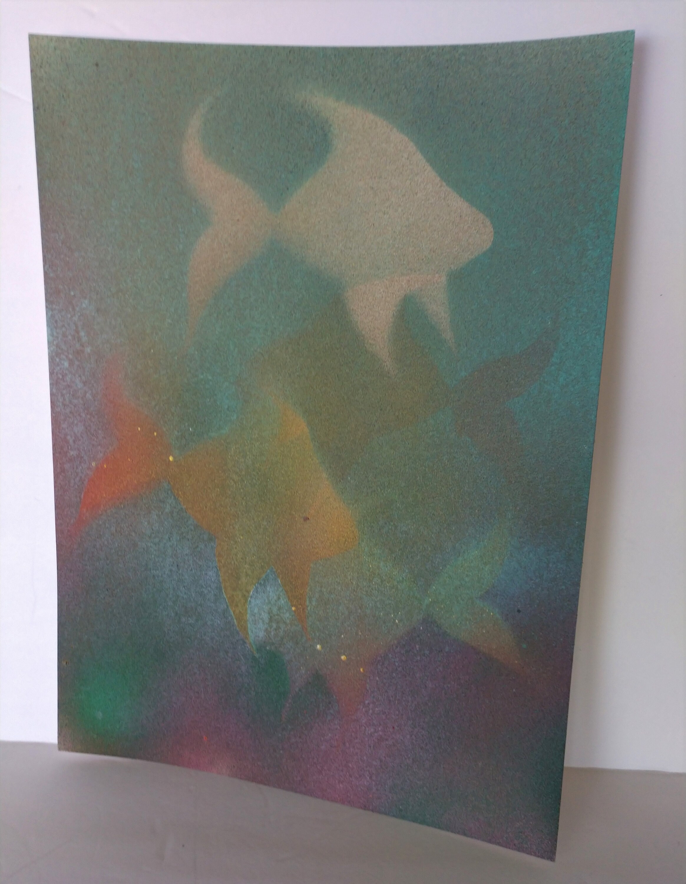 Acrylic Art & Collectibles Painting Tropical Fish Art Angelfish ...