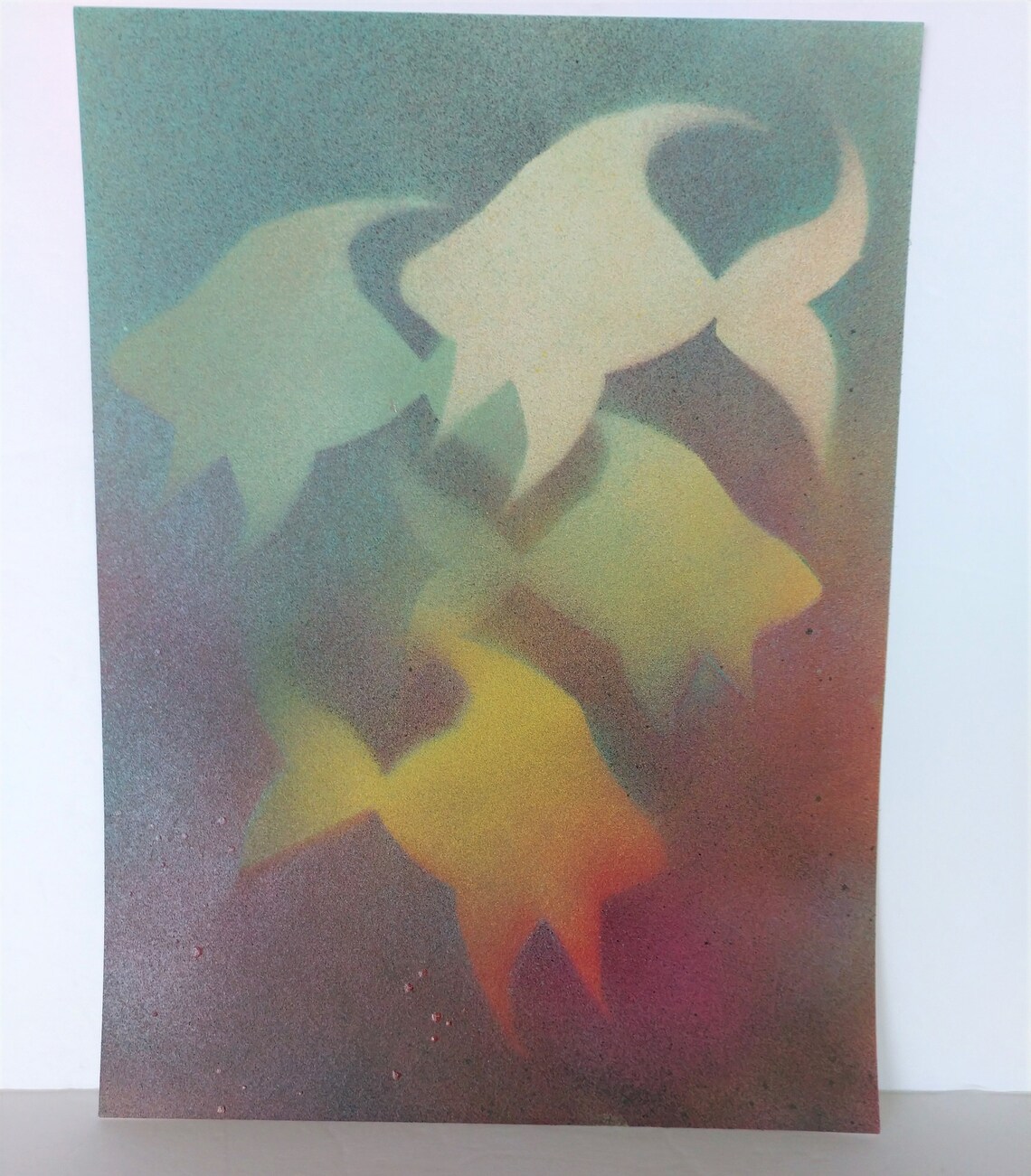 Angelfish Painting , Painting of Angel Fish on Paper , Tropical Fishes ...