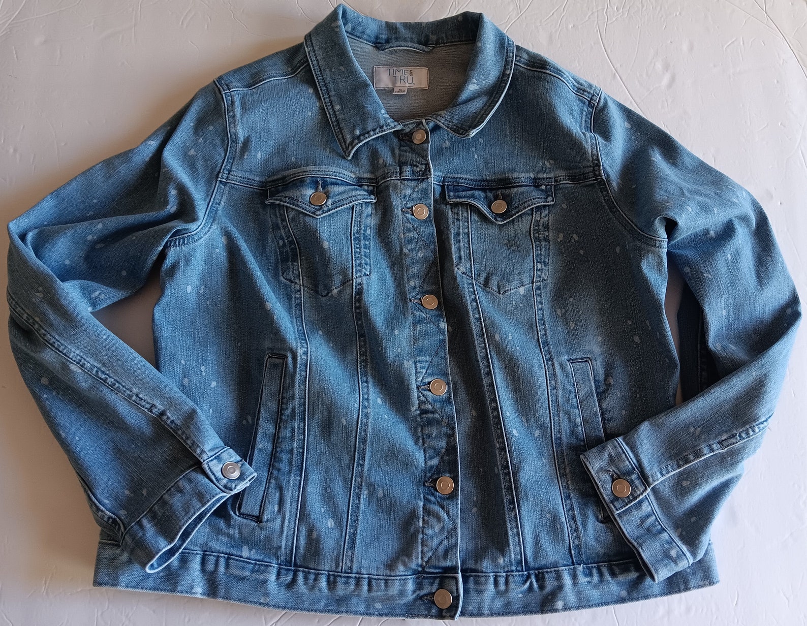 Stretch Jean Jacket With Hand Painted Cow Skull Sunflowers , Ladies ...