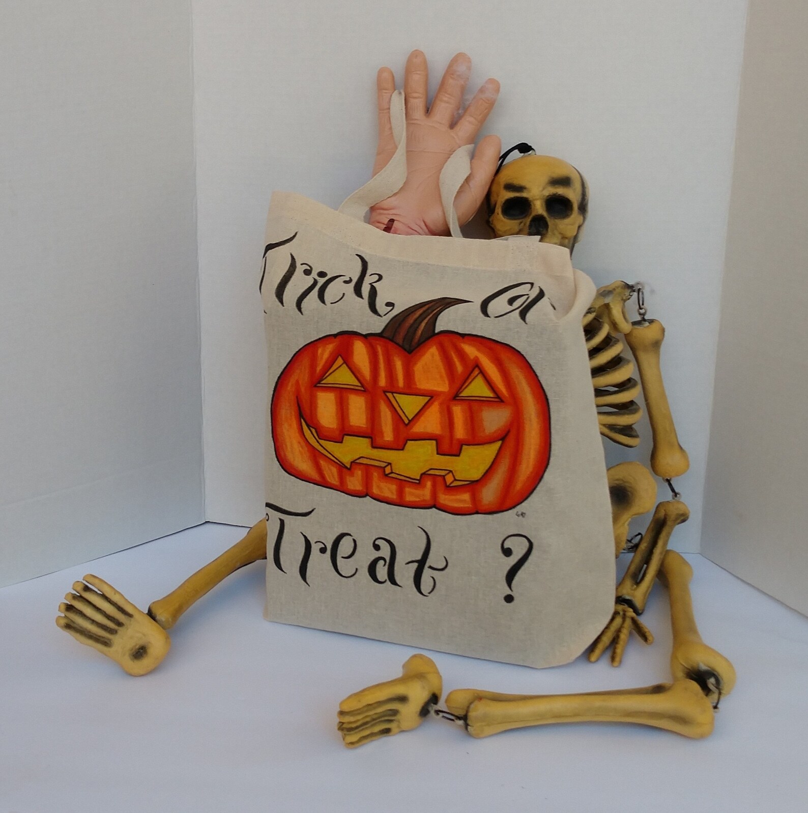 Halloween Bag Jack-O-Lantern Tote Candy Bag Trick-Or-Treat Bag | Etsy