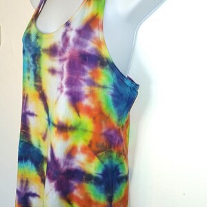 Rainbow Tie Dye Racerback Tank Top With Pretty Abstract Colorful Pattern , Multicolor Hand Dyed ...