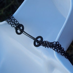 Handmade Red Beaded Goth Necklace With Black Chains - Etsy