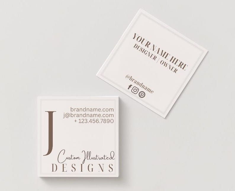 Signature Branding Card Template, DIY Square Canva Design, Modern ...