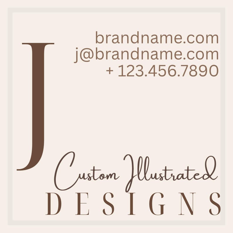 Signature Branding Card Template, DIY Square Canva Design, Modern ...