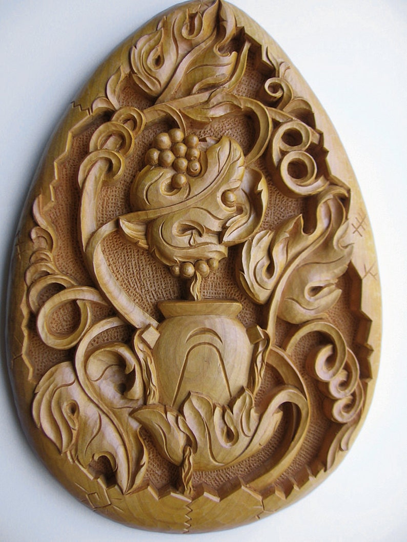 Ooak Oval Wall Hanging Panel Filling In, Handmade Wood Carving, Relief ...