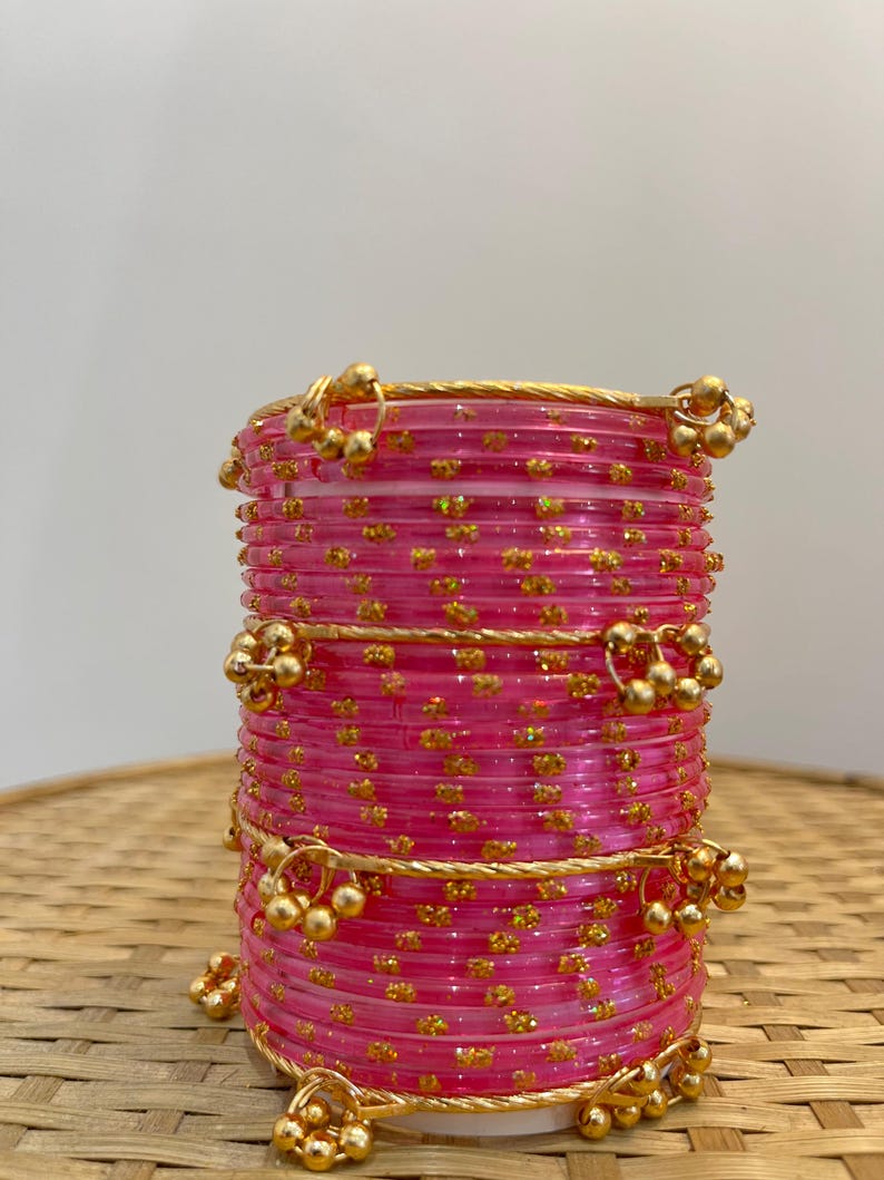 Pink Raindrop Bangles (chudiyan) - Etsy