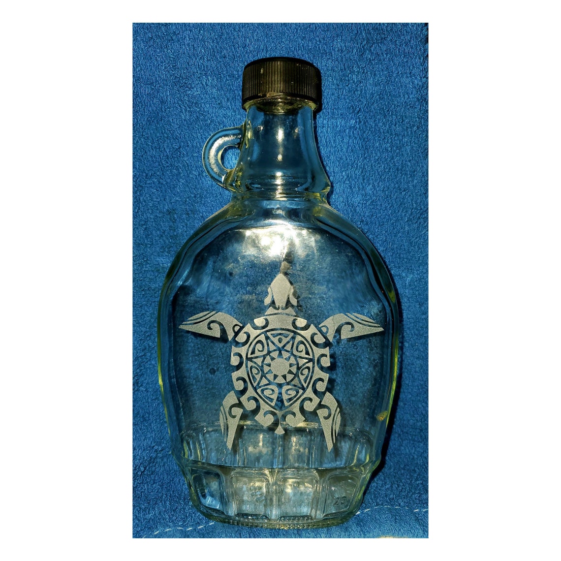 Recycled Bottle With Sand Etched Sea Turtle 12.5 Oz Repurposed - Etsy UK