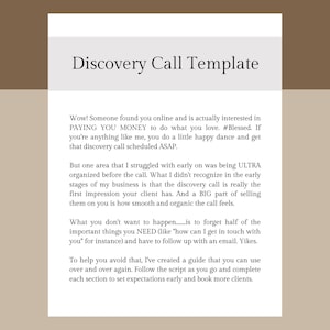 Client Discovery Call Template | Client Onboarding Workflow - Etsy