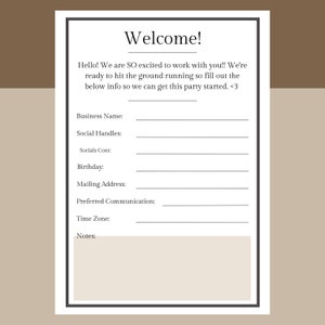 Customizable Client In-take Form - Etsy