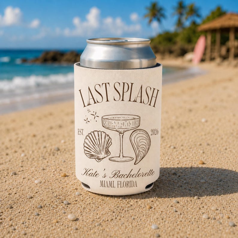 Last Splash Can Cooler, Preppy Coastal Bachelorette Cozies ...