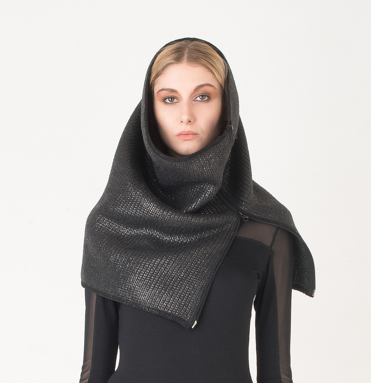 Snood in Coated Wool With Zipper - Etsy