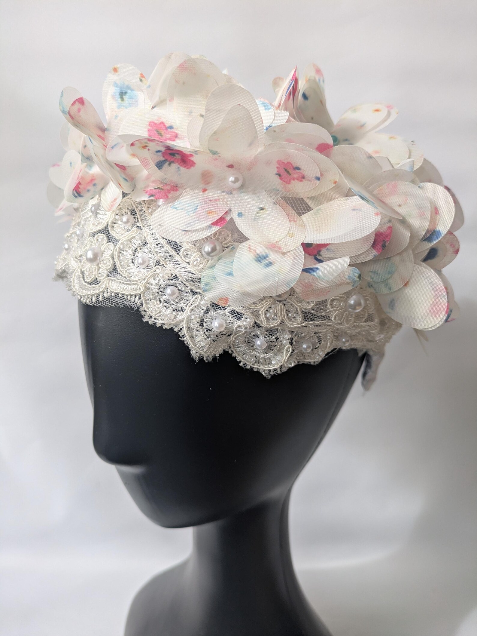 Floral Lace Cap Fascinator Wedding/ Party - Etsy