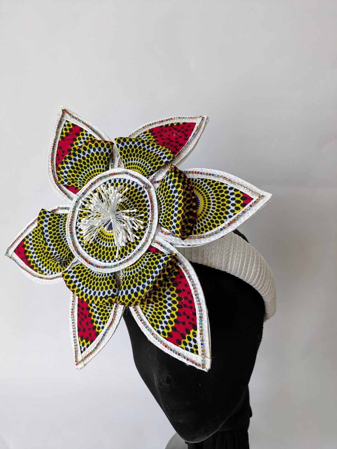 African Print Flower Fascinator - Etsy