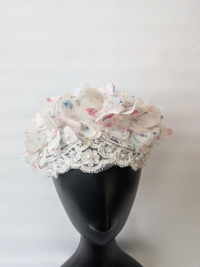 Floral Lace Cap Fascinator Wedding/ Party - Etsy