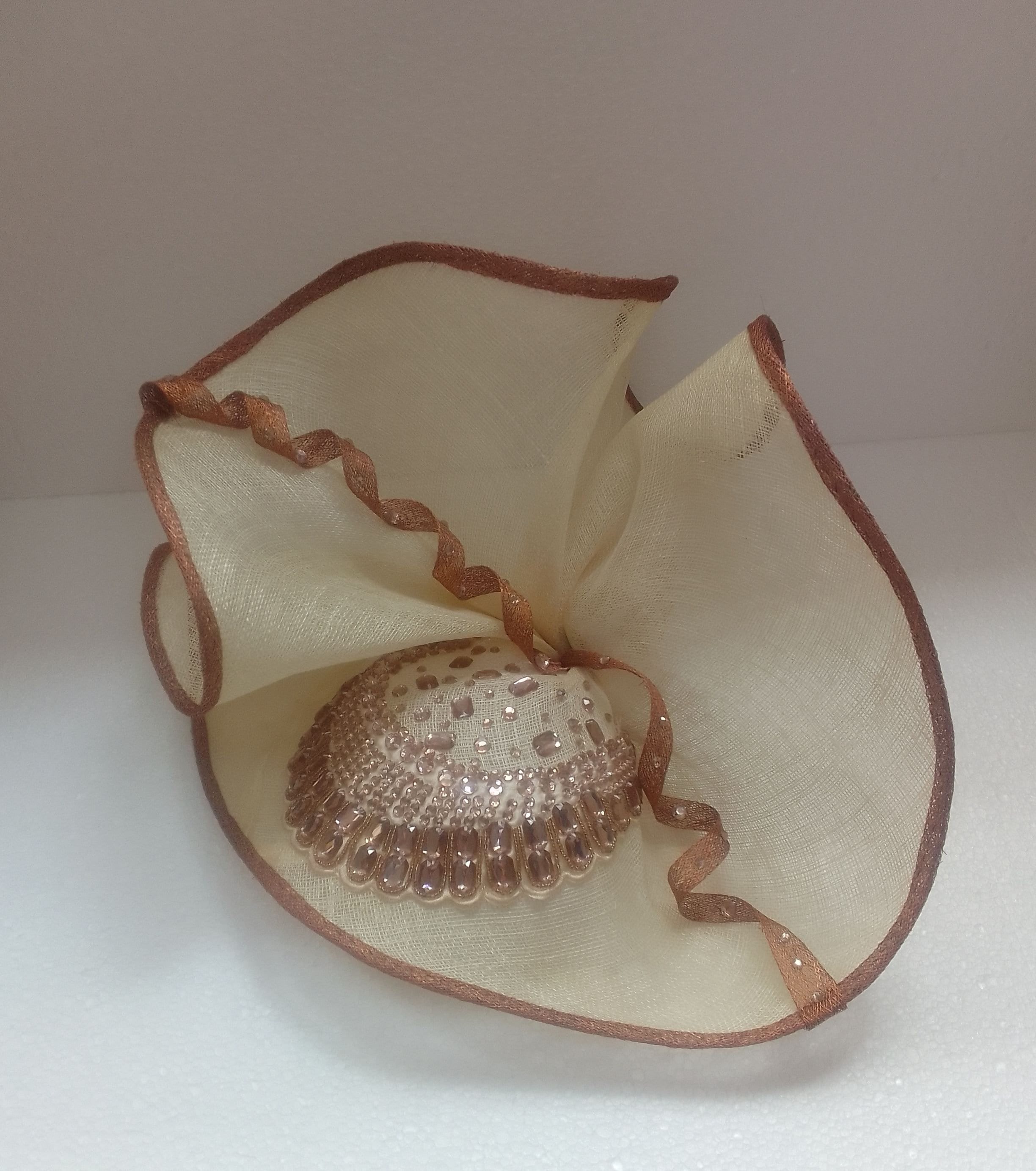 Large Fascinator Ivory With Bronze - Etsy
