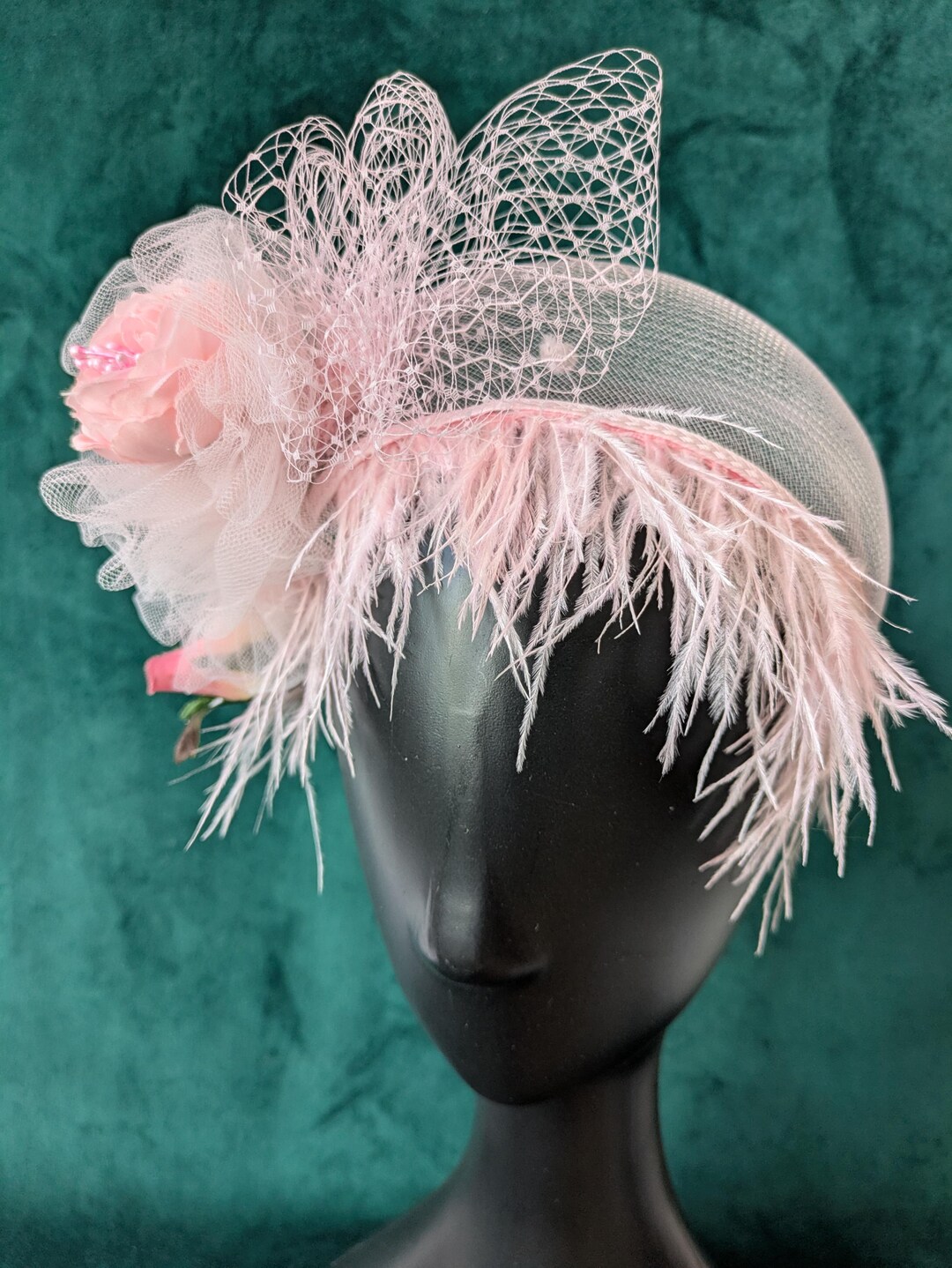 Baby Pink Flower Crin Fascinator Mother of the Bride |wedding |races ...
