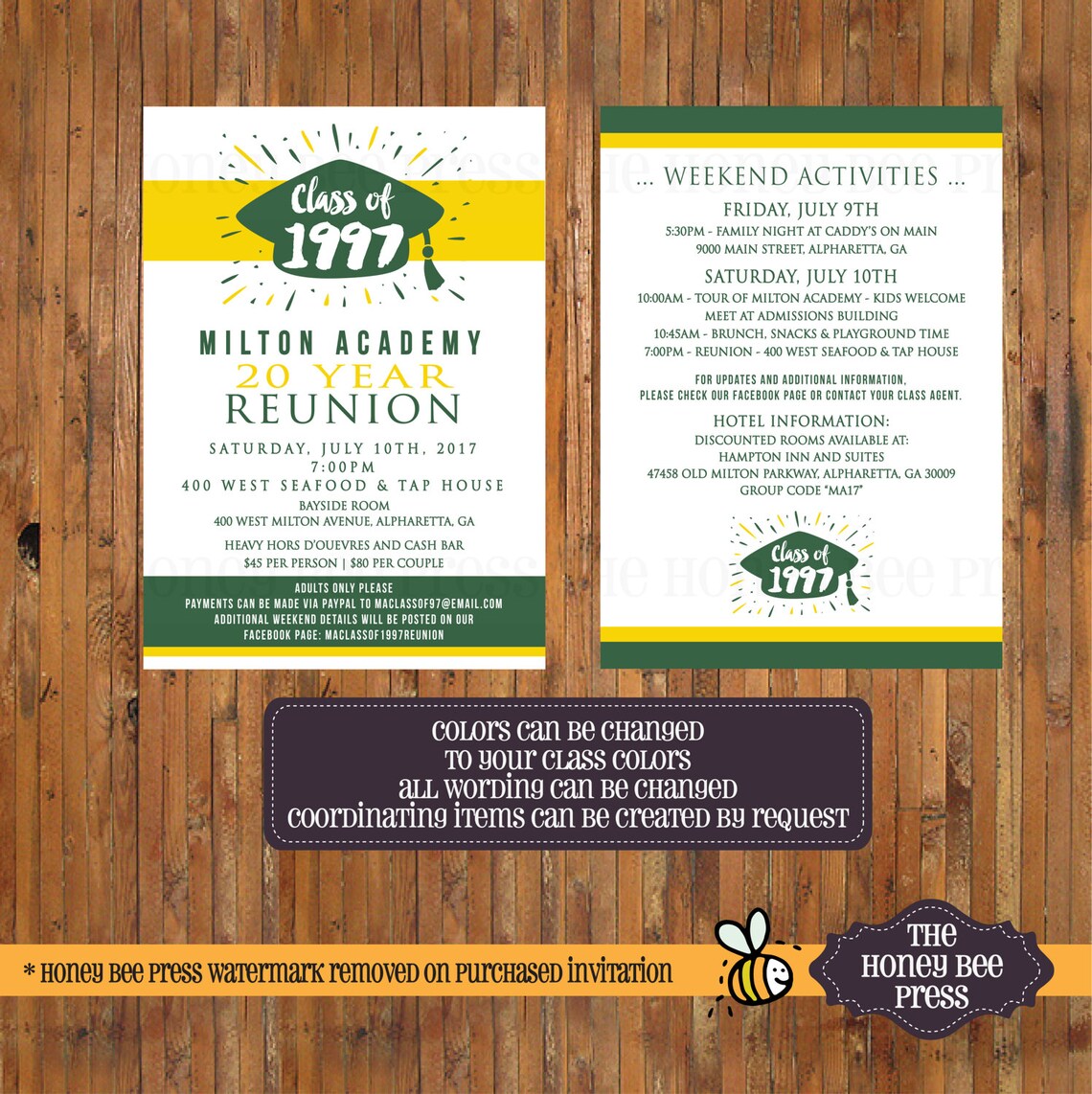 Class Reunion Invitation High school reunion 10 Year 20 | Etsy