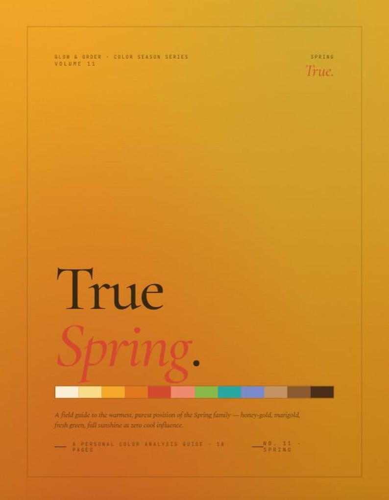 True Spring Color Analysis Guide | Seasonal Color Palette PDF ...