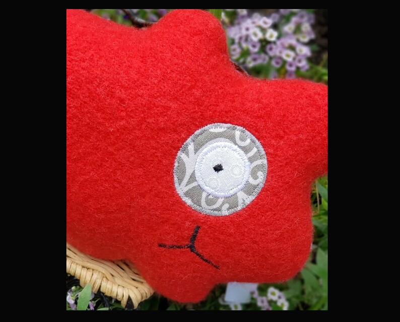 Chum, Tiny Monster. Stuffed Animal Plushie, Upcycled From a Repurposed ...