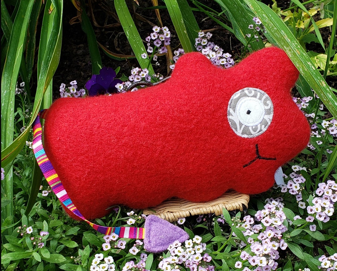 Chum, Tiny Monster. Stuffed Animal Plushie, Upcycled From a Repurposed ...
