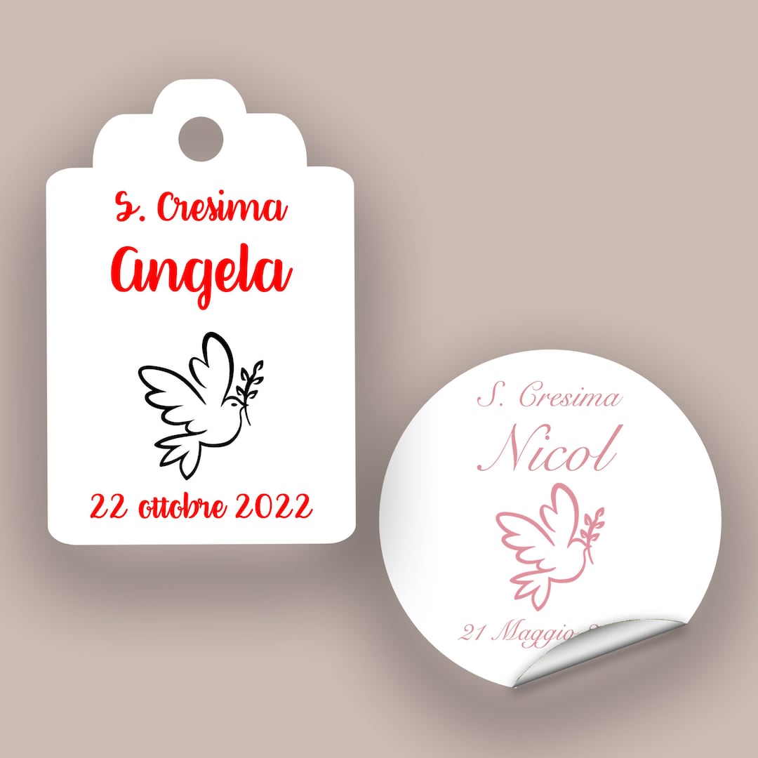 10 Pezzi Cartellini O Adesivi Cresima Personalizzati - Etsy