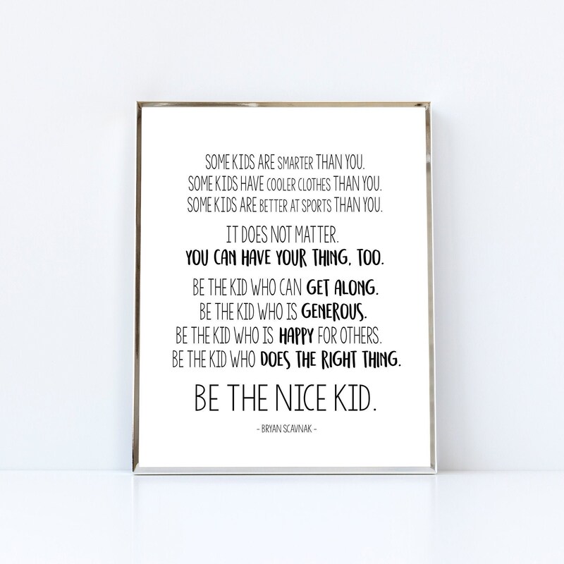 Be the Nice Kid - Etsy