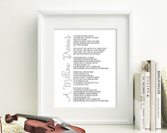 Printable Art the Greatest Showman Quote A MILLION DREAMS - Etsy