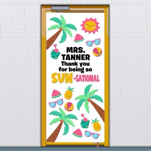 Beach Theme Teacher Appreciation Door Decor Kit – Precut, DIY Classroom ...