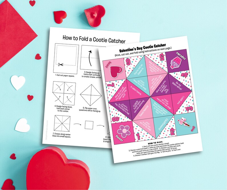 Printable Valentine's Day Joke Cootie Catcher, Bundle, Easy DIY Game ...